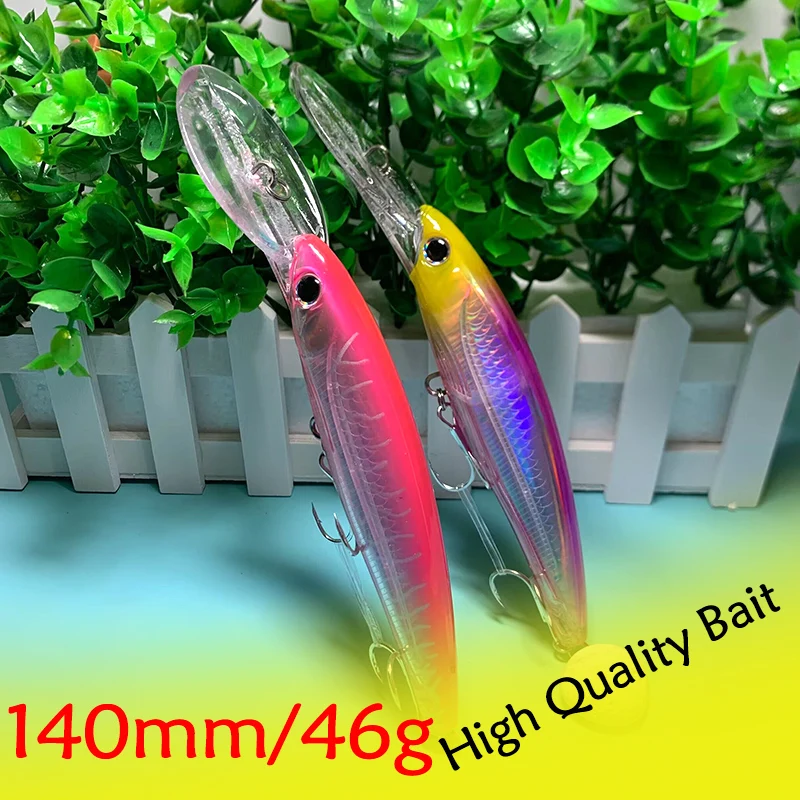 Big-Game-Trolling-Minnow-Fishing-Lures140mm-46g-Saltwater-Slow-Sinking ...