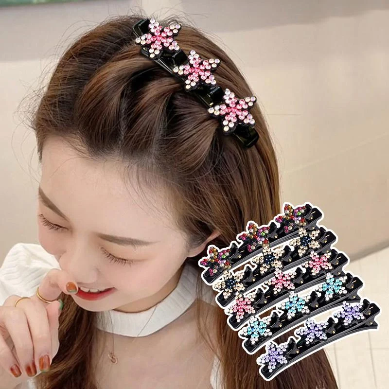 Star-Sparkling-Braided-Hair-Clips-Side-Bangs-Clip-Tooth-shaped-Pearl-Flower-Braid-Hairpins-Women ...