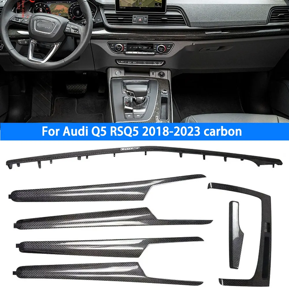 Center console Carbon Interior Panel 7 Piece Set For Audi Q5 RSQ5 2018 ...
