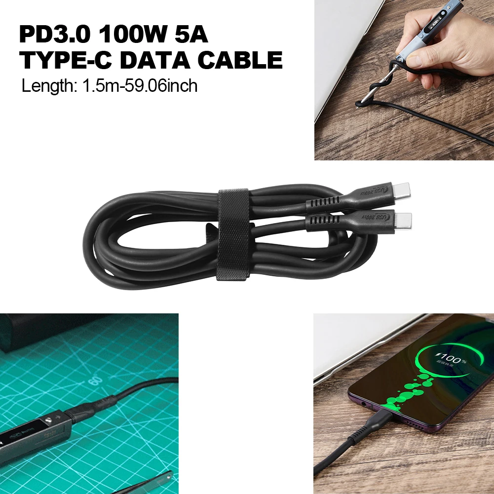 Electric-Soldering-Iron-PD-100W-5A-Type-C-to-Type-C-Charging-Cable-for ...