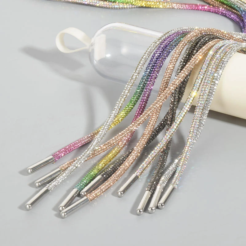 1pcs Luxury Rhinestone Shoelaces Rainbow Diamond Shoe Lace Sneakers ...