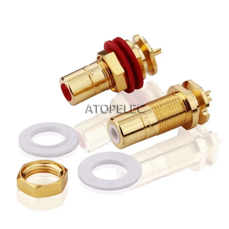 1 pair CMC 816 WU Gold Plated Brass RCA Jack Female Socket Connector ...