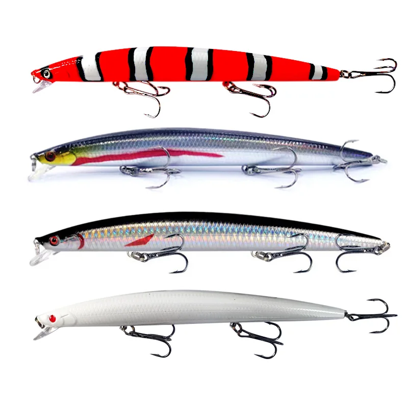 1 PCS Big Long Fish Minnow 18cm 24g Sea Fishing Lure Baits 3D Eyes ...