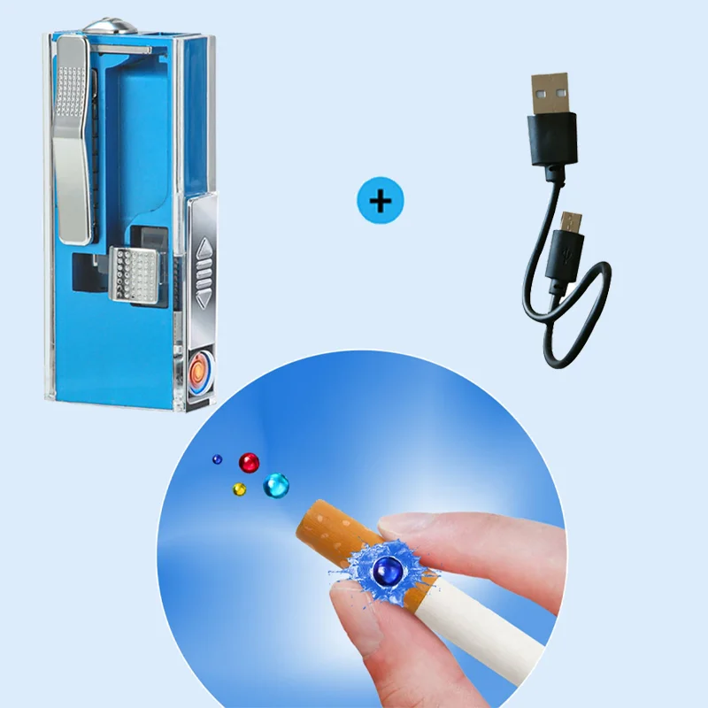 Usb Lighter Box Cigarette Capsule Beads Grapes Peach Mint Beads Flavour ...