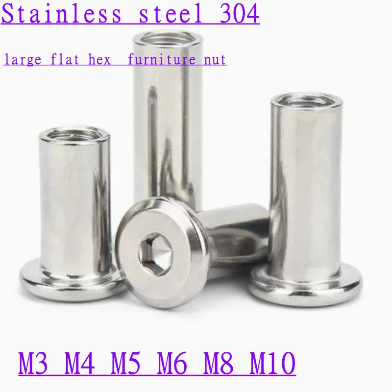 2-20pcs M3 M4 M5 M6 M8 M10 304 Stainless Steel Large Flat Hex Hexagon Socket Head Rivet ...