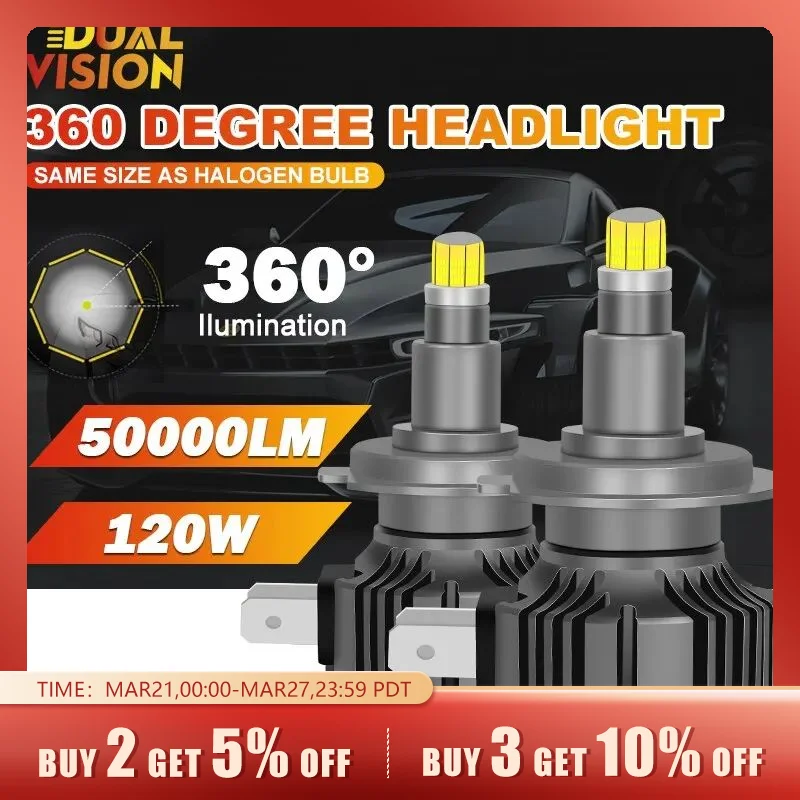 360-Turbo-LED-H7-9012-H8-H11-9005-9006-HB3-HB4-CANbus-120W-LED-Light ...