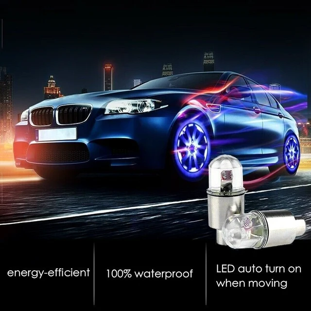 2PCS Wheel Lights Waterproof Car Auto Wheel Tire Tyre Air Valve Stem ...