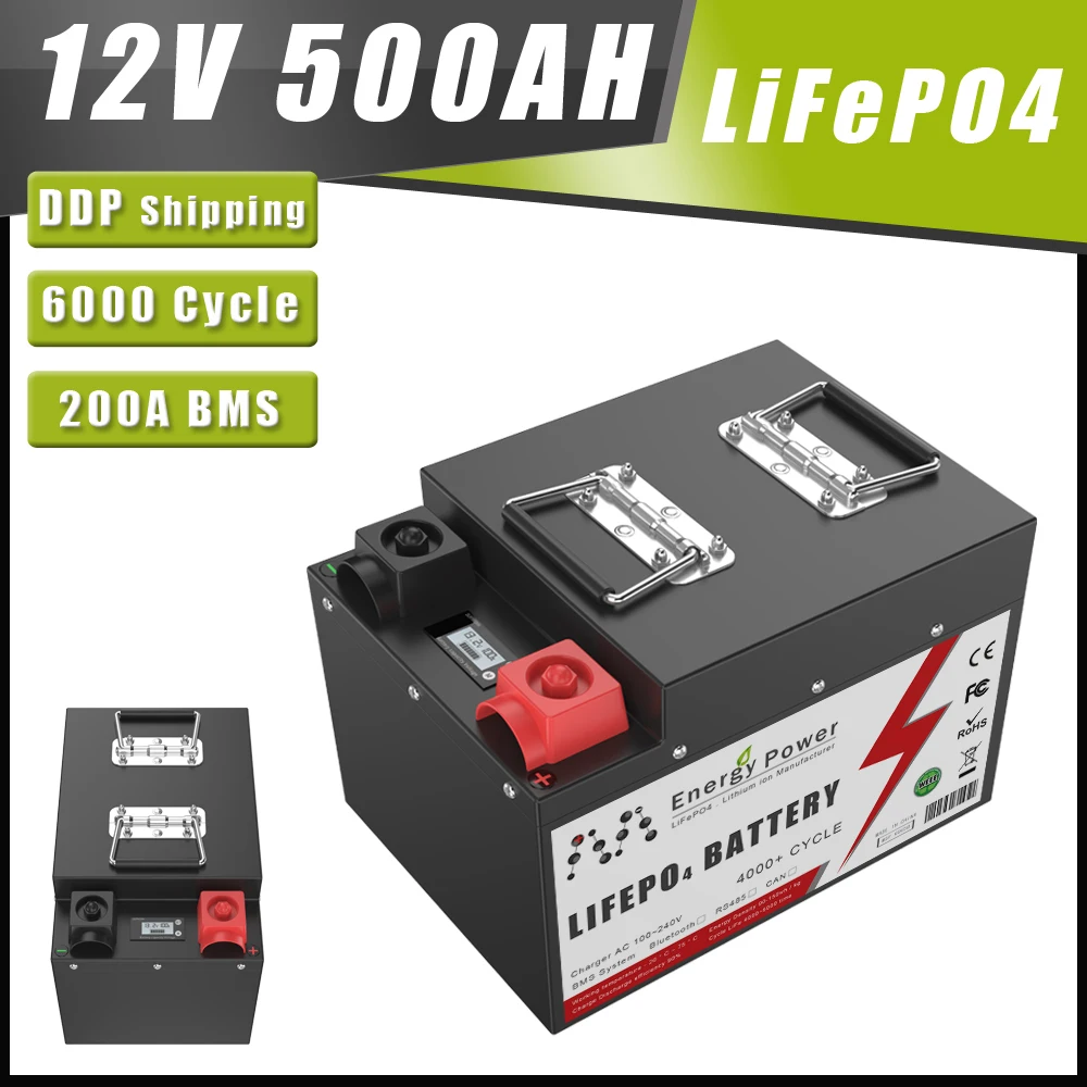 12V 200AH 300AH 500AH LiFePo4 Battery Pack Grand A Cells Lithium Iron ...