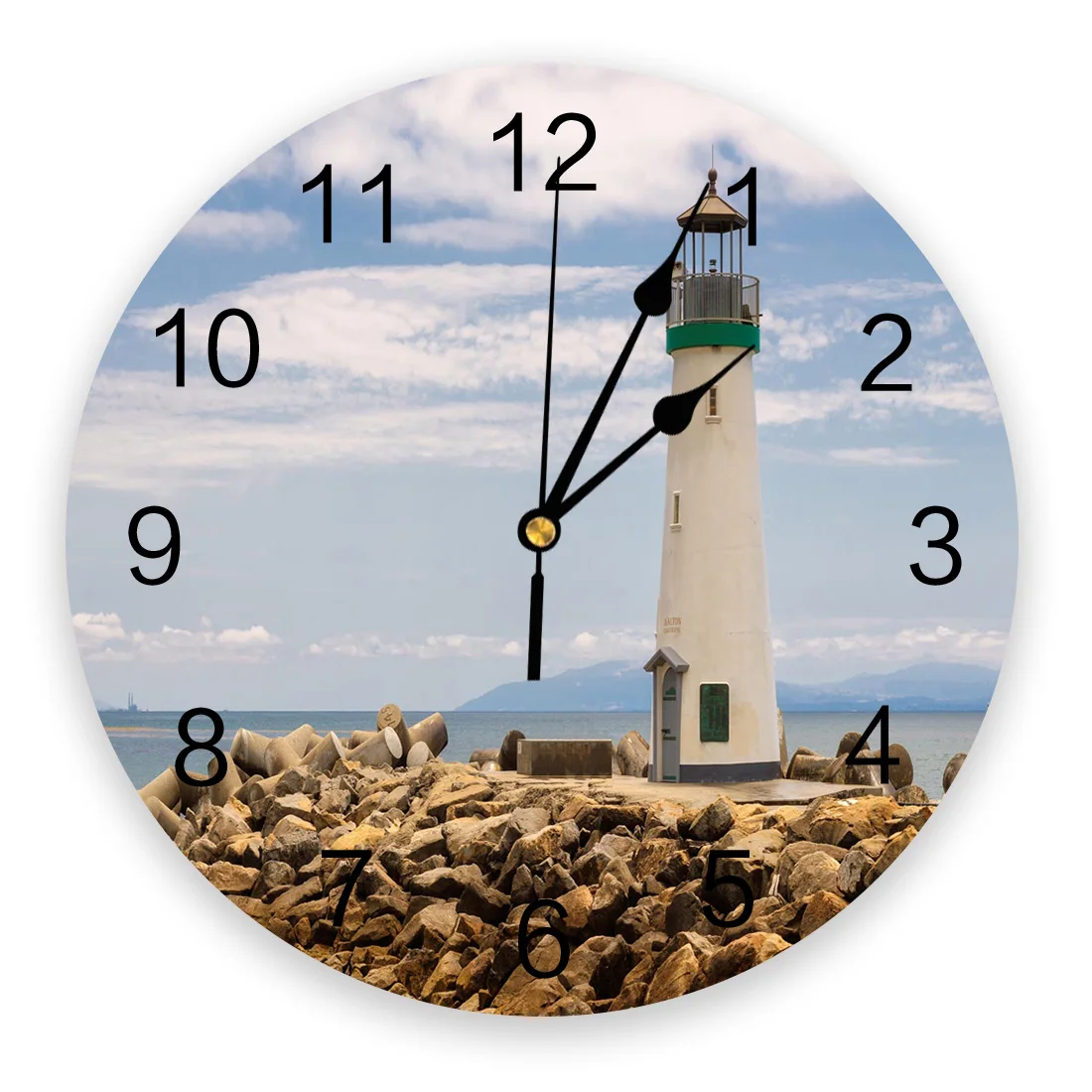 Blue-Sky-And-Sea-Lighthouse-Bedroom-Wall-Clock-Large-Modern-Kitchen-Dinning-Round-Wall-Clocks ...