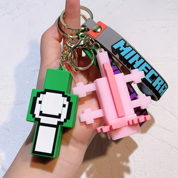 Classic Game Minecraft Figure Model Toys Keychain My World Cartoon Doll ...