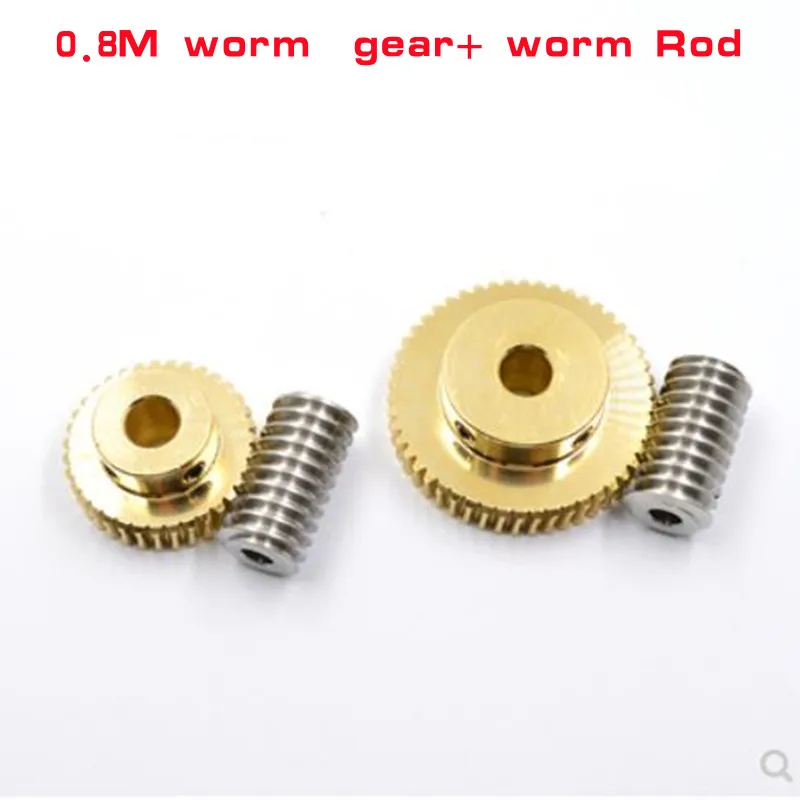0.8M Precision Turbine Worm Gear Set 1:20/30/40/50/60 Teeth Stainless ...