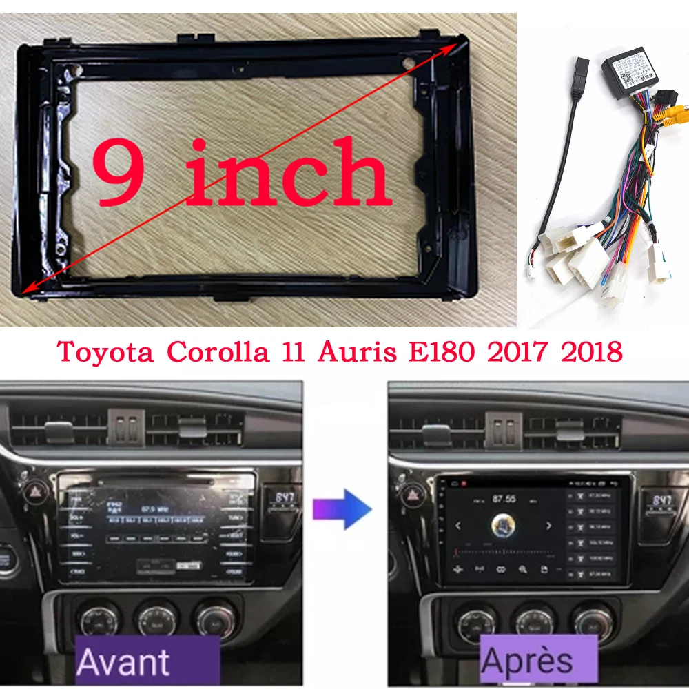 WQLSK-2-DIN-9-Inch-Car-Fascia-Frame-for-Toyota-Corolla-11-Auris-E180 ...