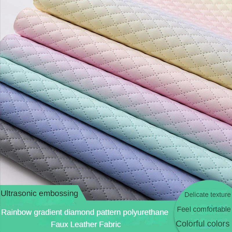 Gradient-Rainbow-Faux-Leather-Fabric-By-The-Meter-for-Upholstery-Sofa ...