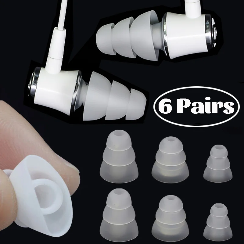 Three-Layer-Silicone-In-Ear-Earphone-Covers-Cap-Replacement-Earbud-Bud ...