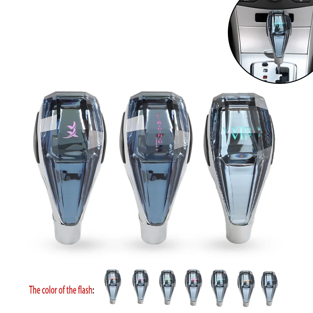 Car-Crystal-Touch-Activated-LED-Gear-Shift-Knob-Universal-Transparent ...