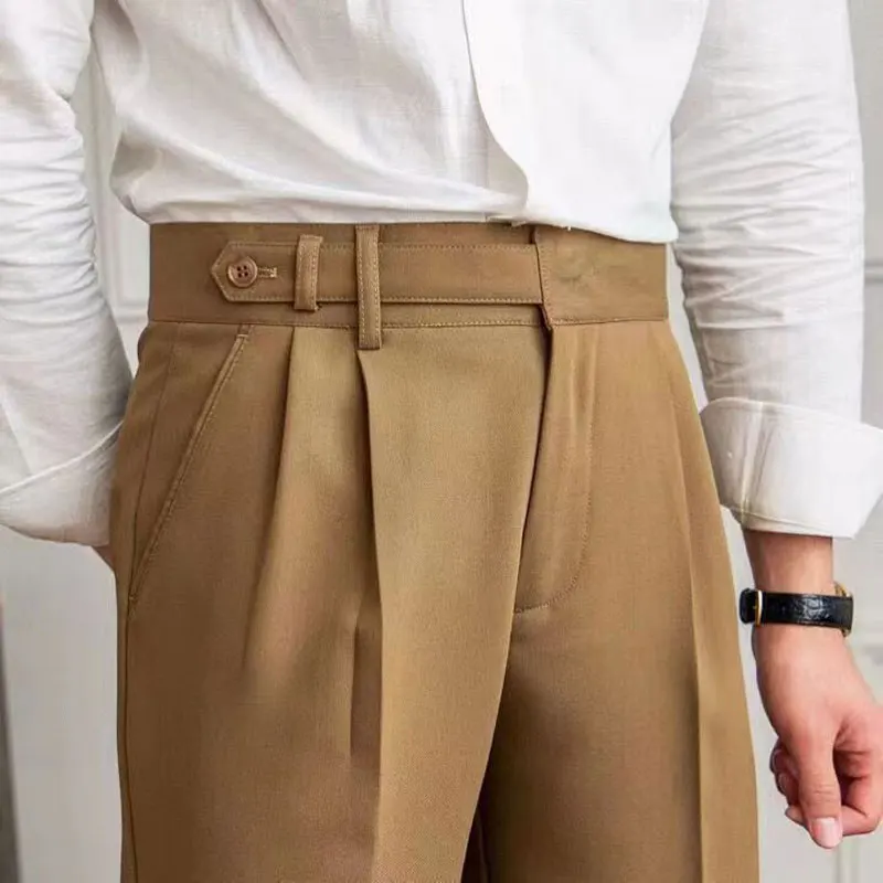 Quality-Naples-Suit-Pants-Men-High-Waist-Paris-Buckle-Straight-Trouser ...