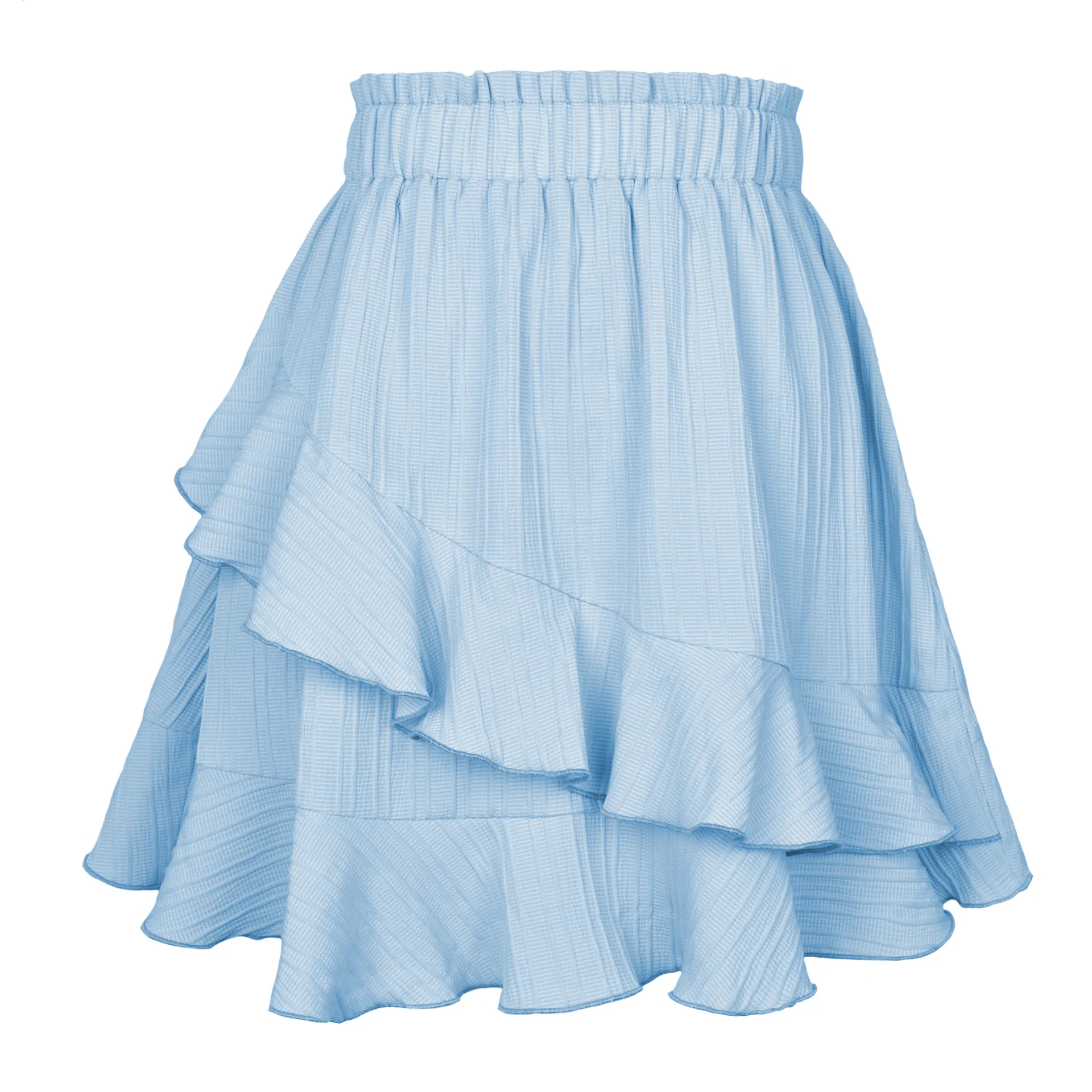 Jupe,Mini jupe bleue à volants pour femmes, vêtement mignon Y2k ...