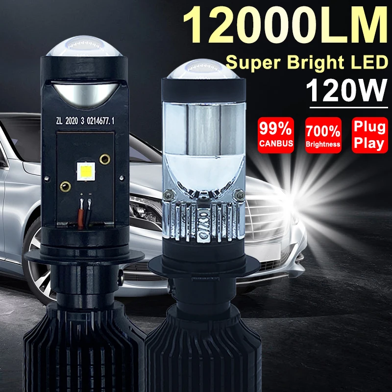 Lens-Projector-H4-Led-Headlight-Bulbs-with-Mini-Projector-H7-Lens-Lamps ...