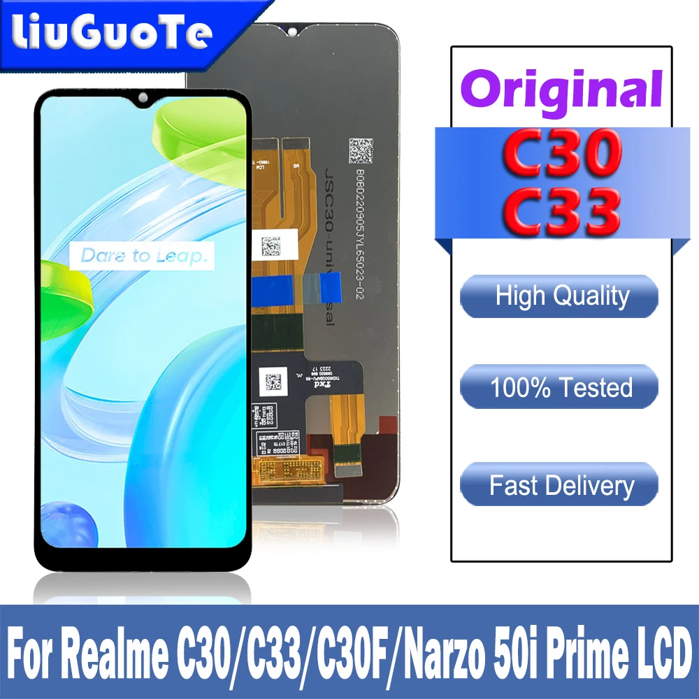 Original 6.5" For OPPO Realme C30 C30F C33 Narzo 50i Prime LCD DIsplay ...