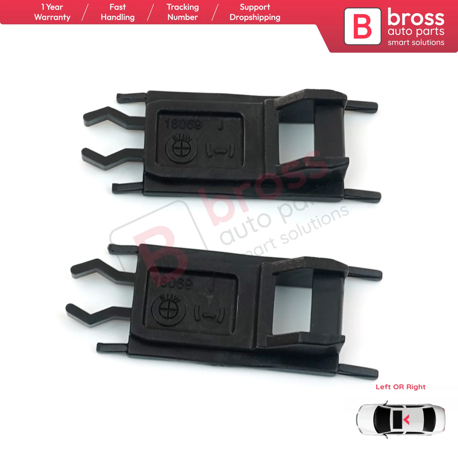 브로스 자동차 부품 선루프 슬라이더 레일 수리 플라스틱 클립 54137134516 81169652602, BSR10 2 개 ...