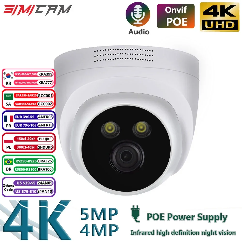 4K-8MP-IP-POE-Video-Security-Camera-NVR-Cam-Onvif-H265-Audio-Dome ...