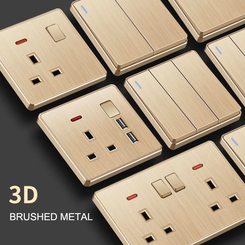 YINKA-13A-UK-Standard-Switch-Socket-Light-Switch-Double-Socket-with-Usb ...