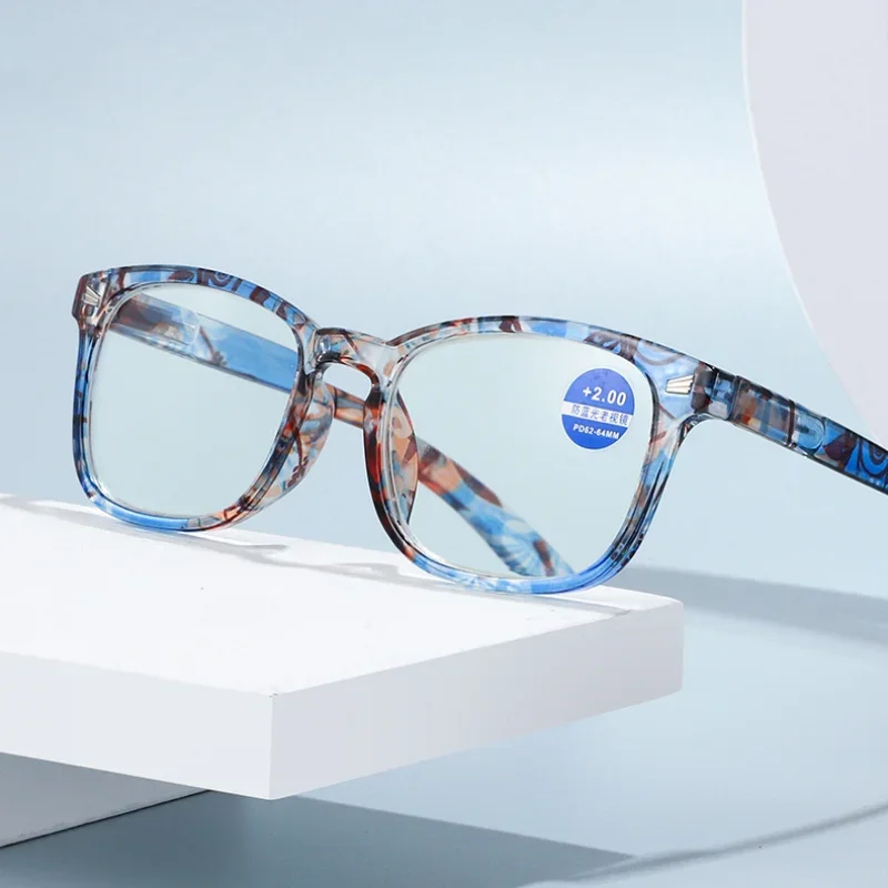 Square-Frame-Reading-Glasses-Women-s-Printed-Pattern-HD-Eyeglasses ...