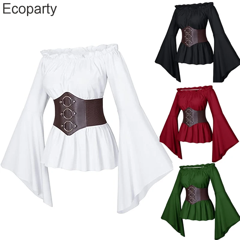 New-Medieval-Renaissance-Costume-For-Women-Viking-Strapless-Flared ...