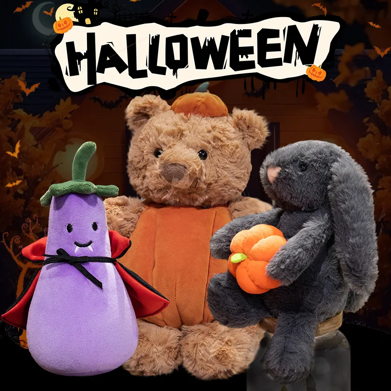 1pc-Cute-Black-Rabbit-Hold-Pumpkin-Plush-Toys-Soft-Pumpkin-Bear ...