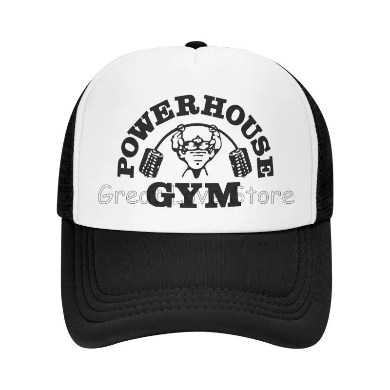 Powerhouse Gym Logo Print Baseball Cap Unisex Adjustable Snapback Mesh ...