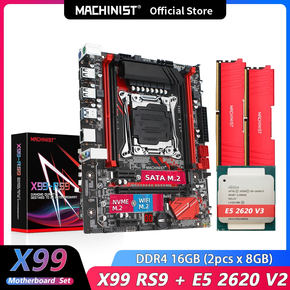 Kit combinado de placa base Machinist X99 con Intel Xeon E5 2620 V3 CPU LGA 2011 3 procesador ...