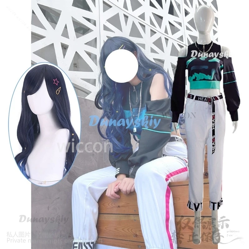 Anime Game Project Sekai Cosplay Shiraishi An Costume Wig PJSK New Suit ...
