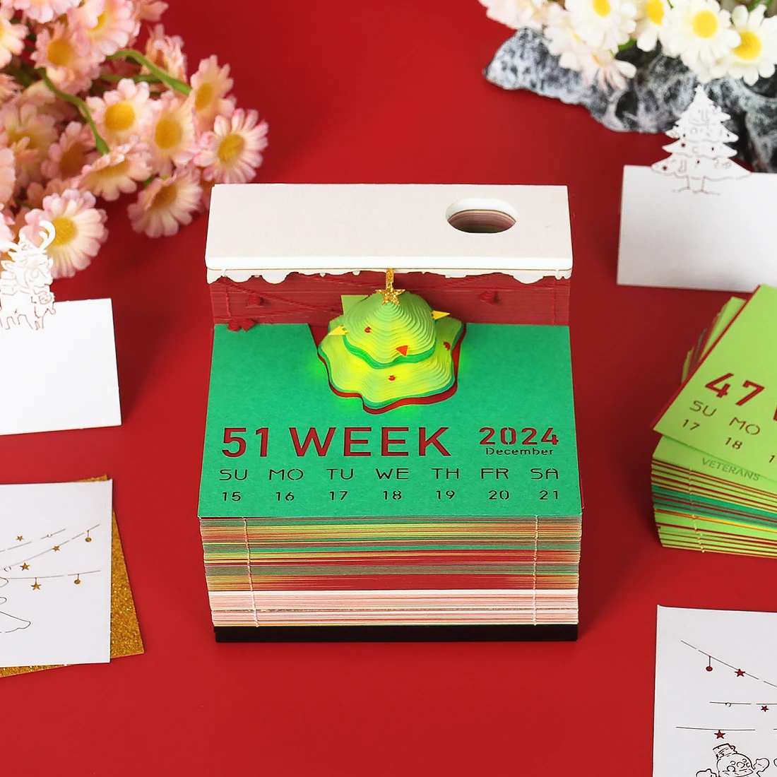 Omoshiroi-Block-Christmas-Tree-2024-Calendar-3D-Notepad-Block-Note-3D ...