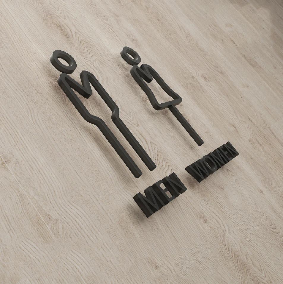 Wc Signs Door Sticker Men & Women Restroom Toilet Sign Doorplate Tips ...