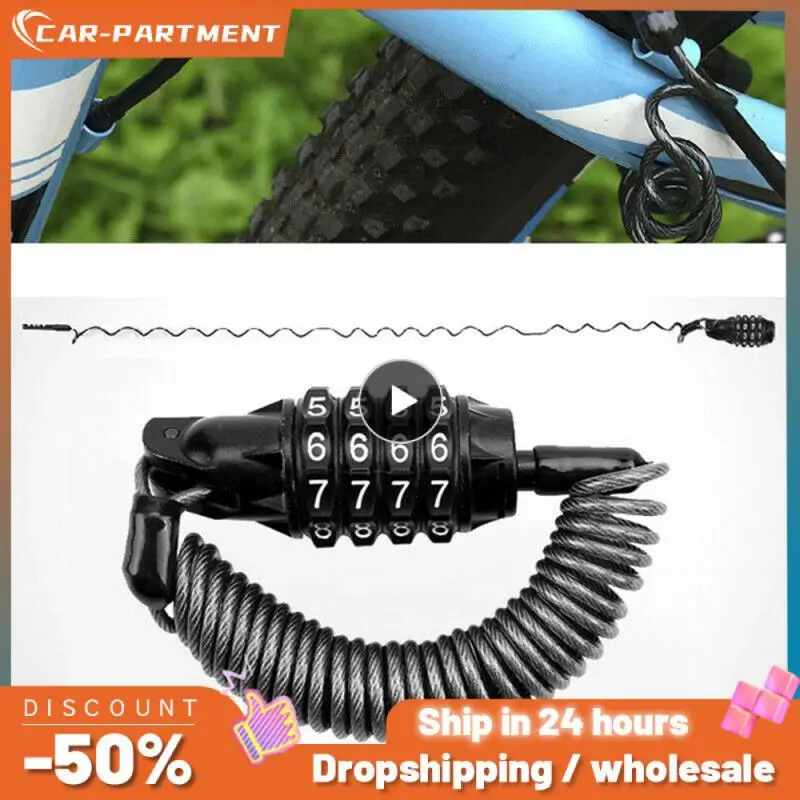 Motorcycle-Helmet-Lock-Cable-Black-Tough-Combination-4-Digit-Password ...