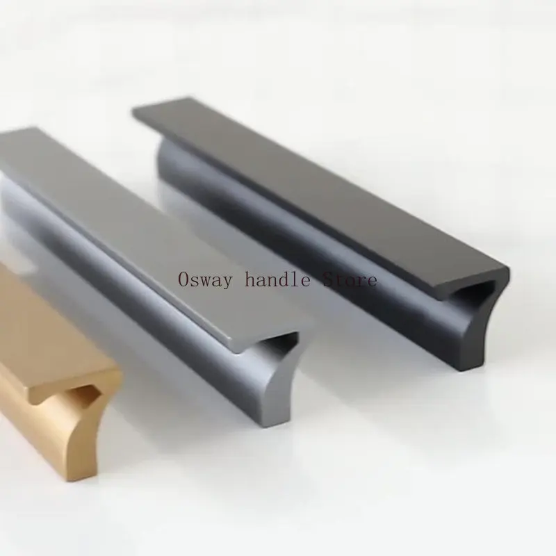 1000mm Long Aluminium Black Furniture Wardrobe Cabinet Door Handles ...