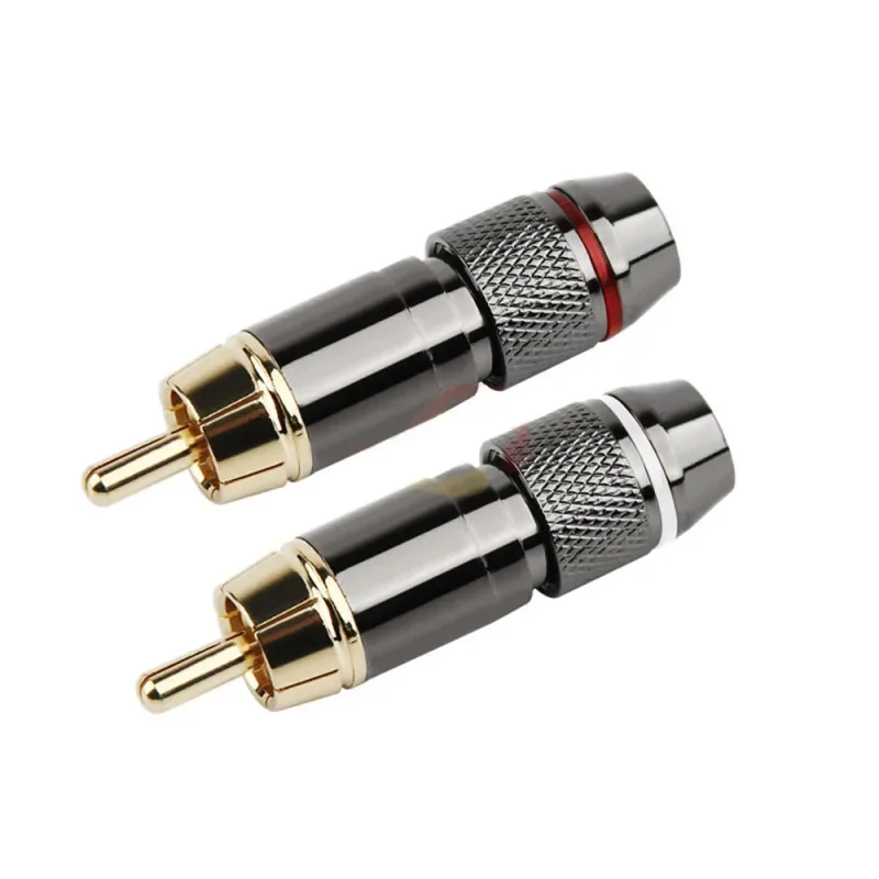 Masculino-RCA-Conector-Plug-Ouro-Cobre-Chapeamento-6mm-RCA-Soquete-Home ...