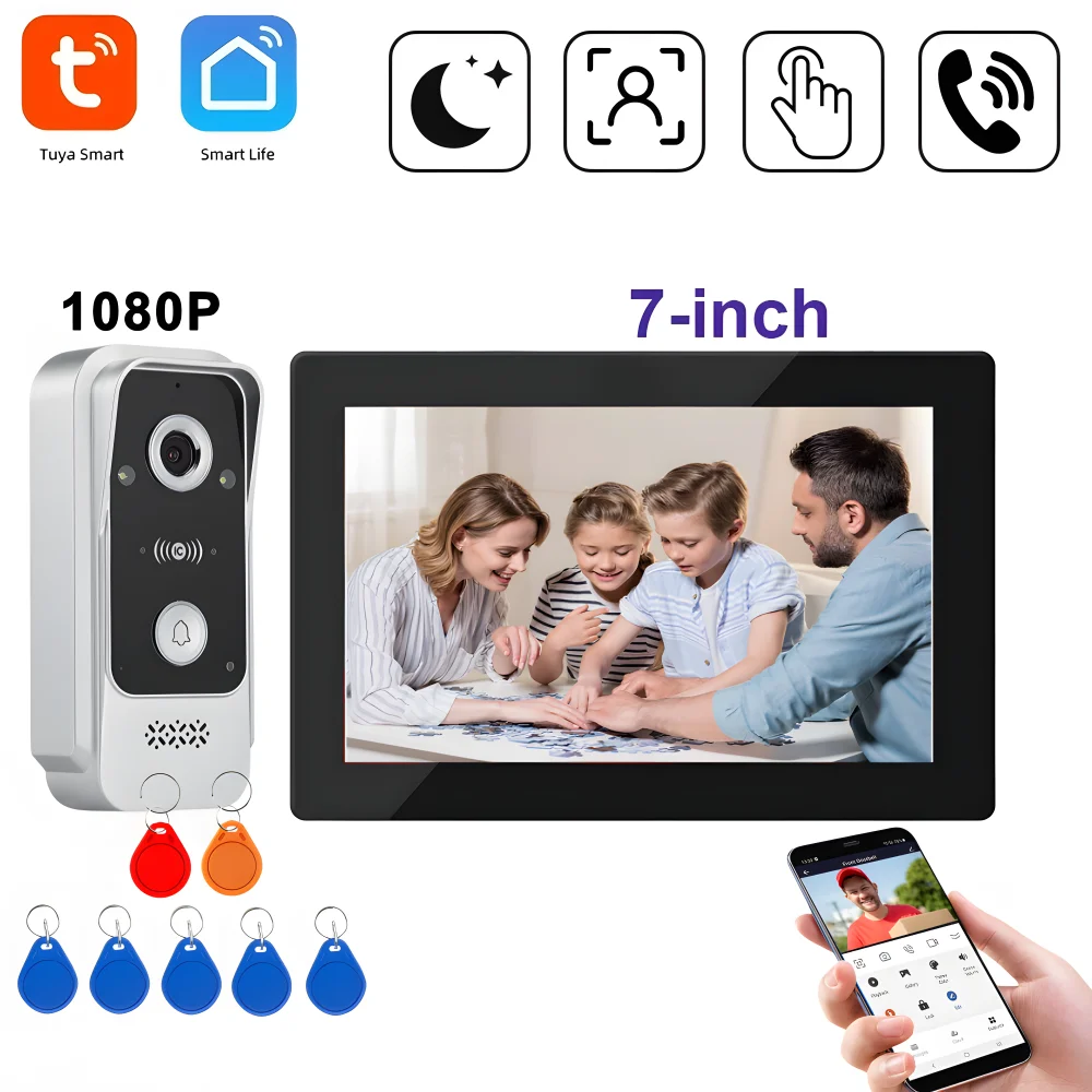 7Inch-Tuya-Smart-Video-Door-Entry-Phone-Intercom-System-RFID-Card-1080P ...