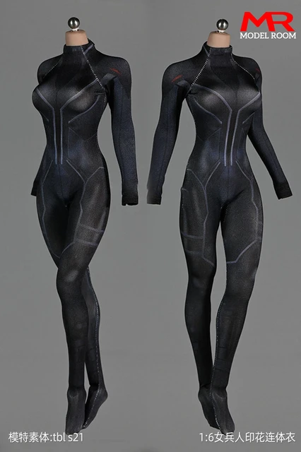 1/6 Scale Female Printed Tights Cosplay Bodysuit Jumpsuit Clothes Model ...