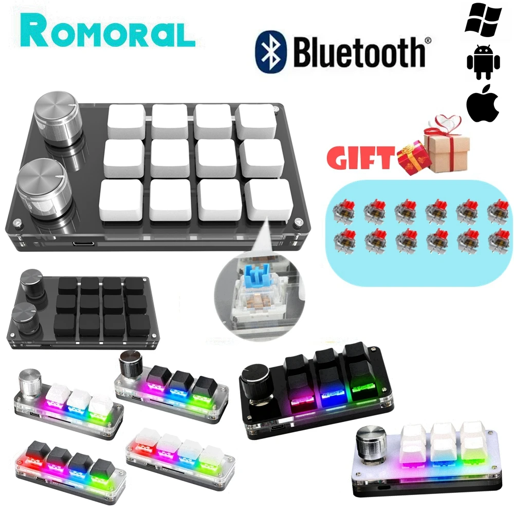 Hot Swap Customized Rgb Knob Mini Keyboard Set Bluetooth Wireless/usb ...