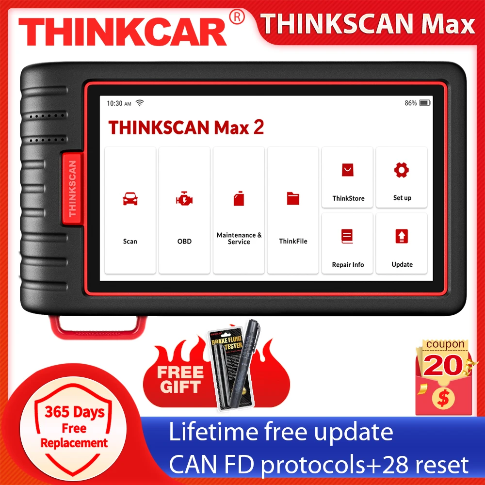 THINKCAR-Thinkscan-Max2-OBD2-Diagnostic-Tools-With-28-Reset-Full-System ...