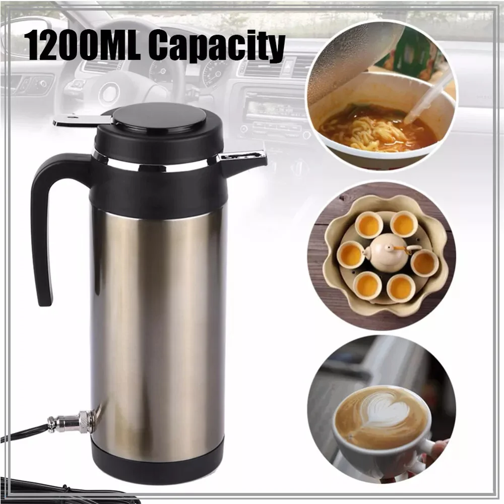 12V-24V-1200-ML-Electric-Heating-Cup-Kettle-Stainless-Steel-Water ...