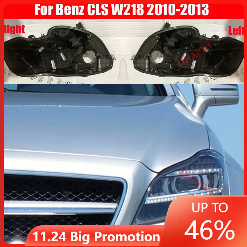 Front Headlight Cover Black Base For Benz CLS W218 2010 2013 Rear ...