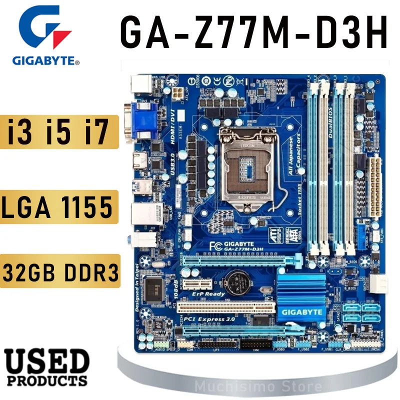 Placa base LGA 1155 Gigabyte GA Z77M D3H, LGA 1155, 32GB, DDR3, Intel ...