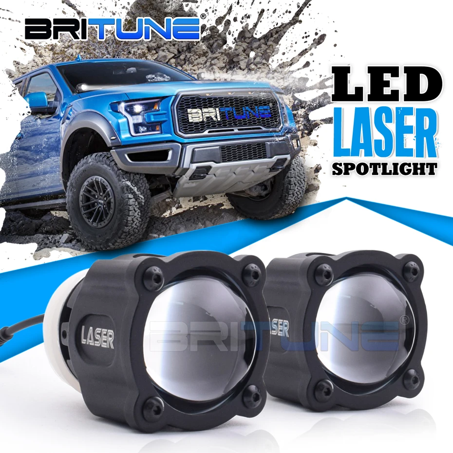 Laser Led Projector Lenses Headlight 54w 2.5 Inch High Beam Led ...