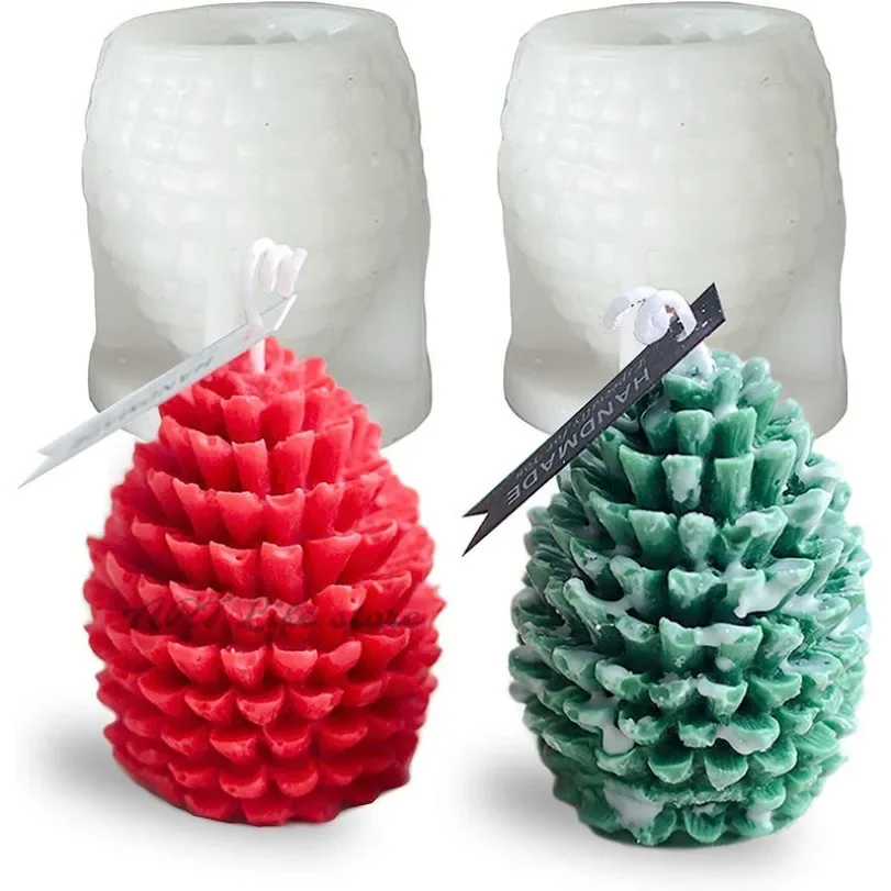 DIY-Silicone-Pine-Cone-Candle-Mold-3D-Oval-Sphere-Aromatherapy-Plaster ...