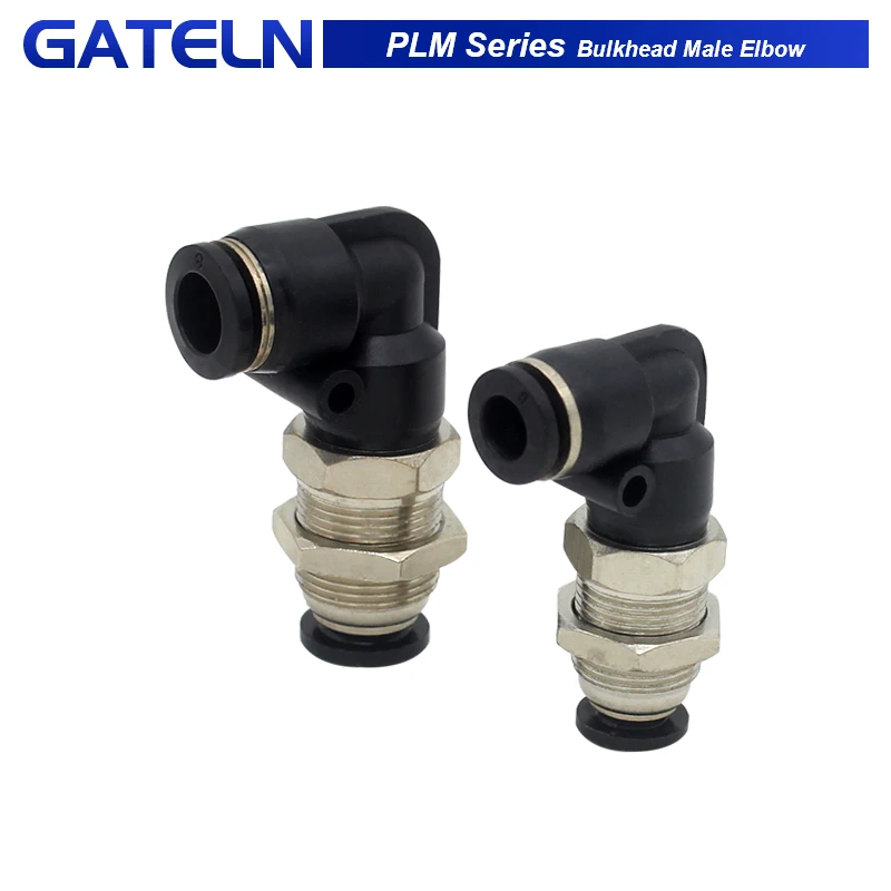 10pcs/lot PLM Series Bulkhead Male Elbow PLM4 PLM6 PLM8 PLM10 PLM12 ...