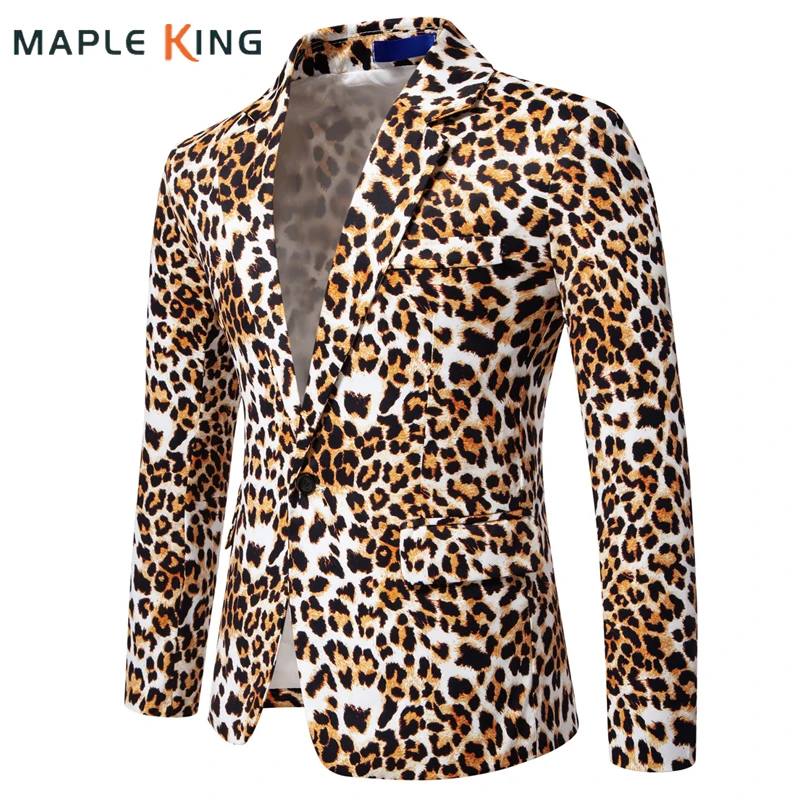 Mens Blazers Designer Luxury Leopard Print Coats Steampunk Vintage ...