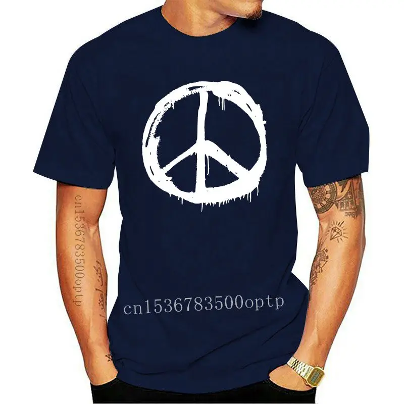Mens-Clothes-T-shirt-Signe-Peace-And-Love-Amour-Guerre-Vietnam-Hippie ...
