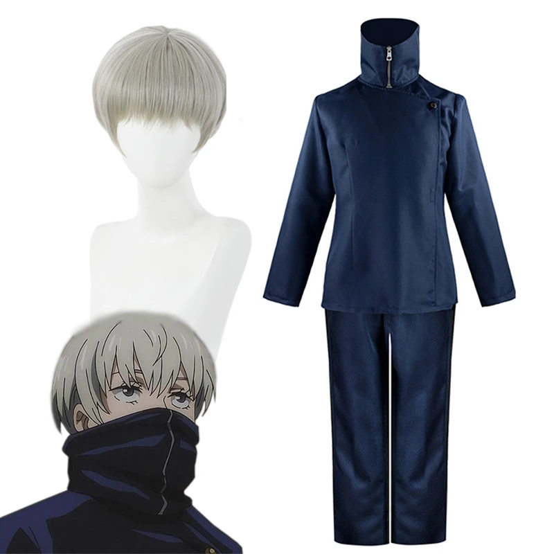 Anime Jujutsu Kaisen Cosplay Costume Toge Inumaki Wig Top Pants ...